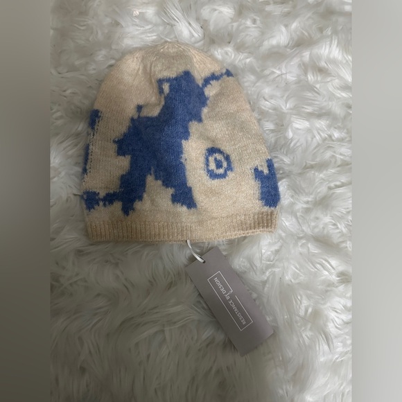 Sseko | Accessories | Sseko Cream And Blue Knit Hat | Poshmark